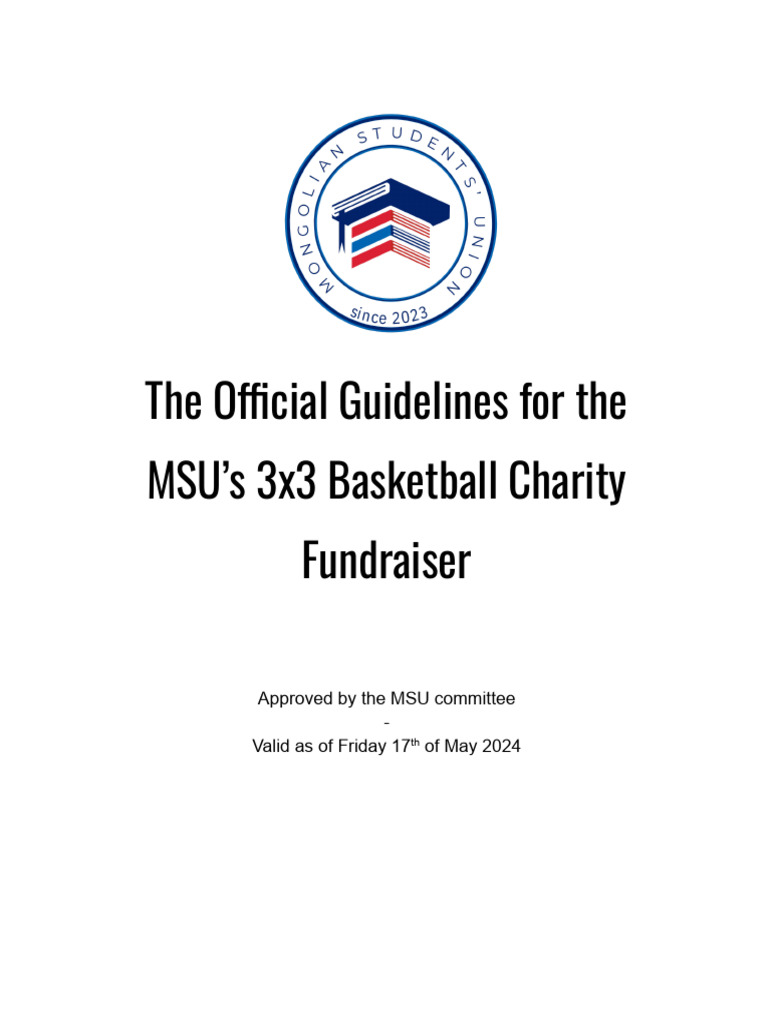 MSU 3x3 Basketball Fundraiser Guidelines | PDF