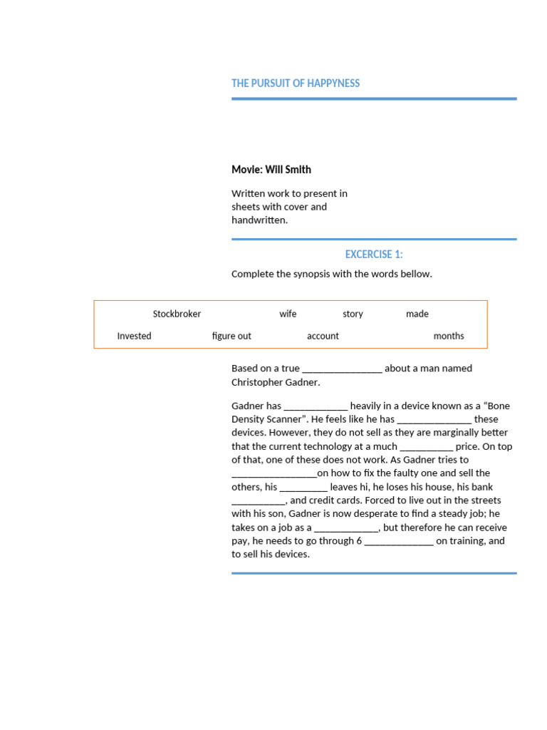 The Pursuit of Happyness. Nuevo Formato | PDF