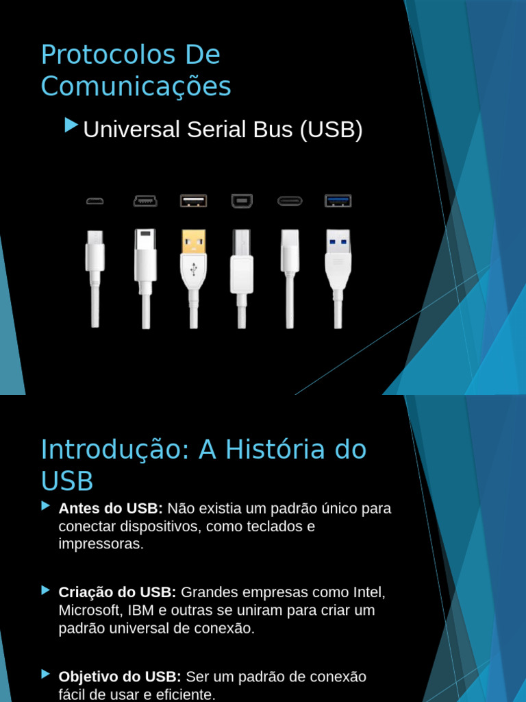 Evolução dos Protocolos USB: História e Tipos | PDF | USB | Informática