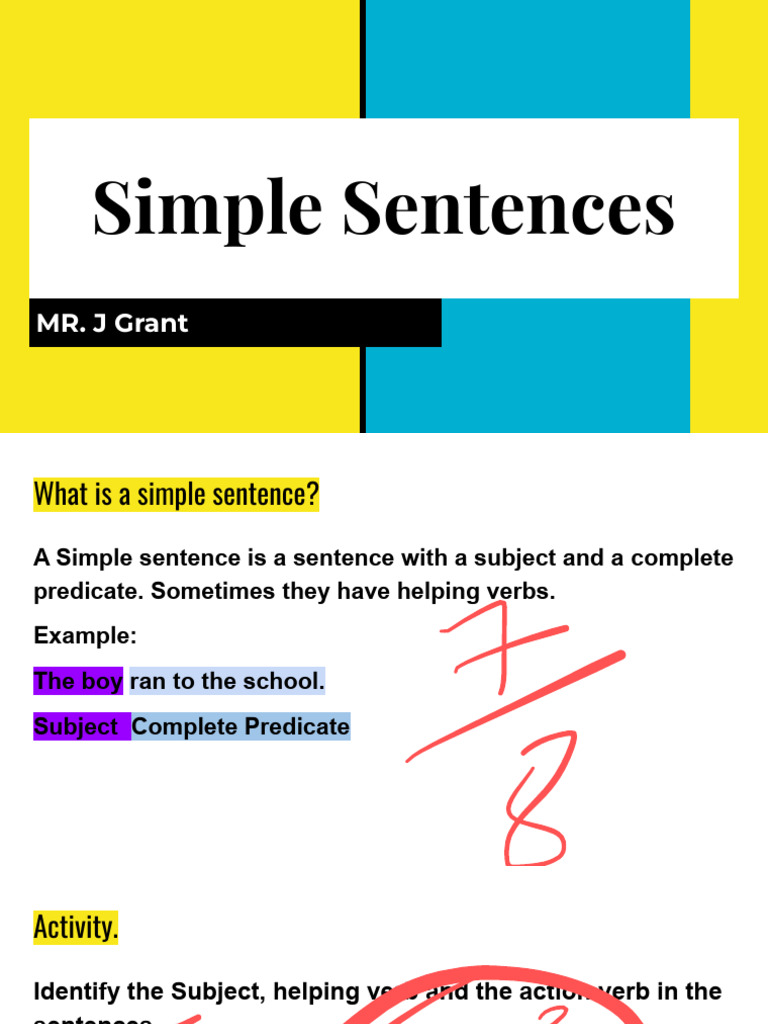 Edited - Copy of Simple Sentences | PDF