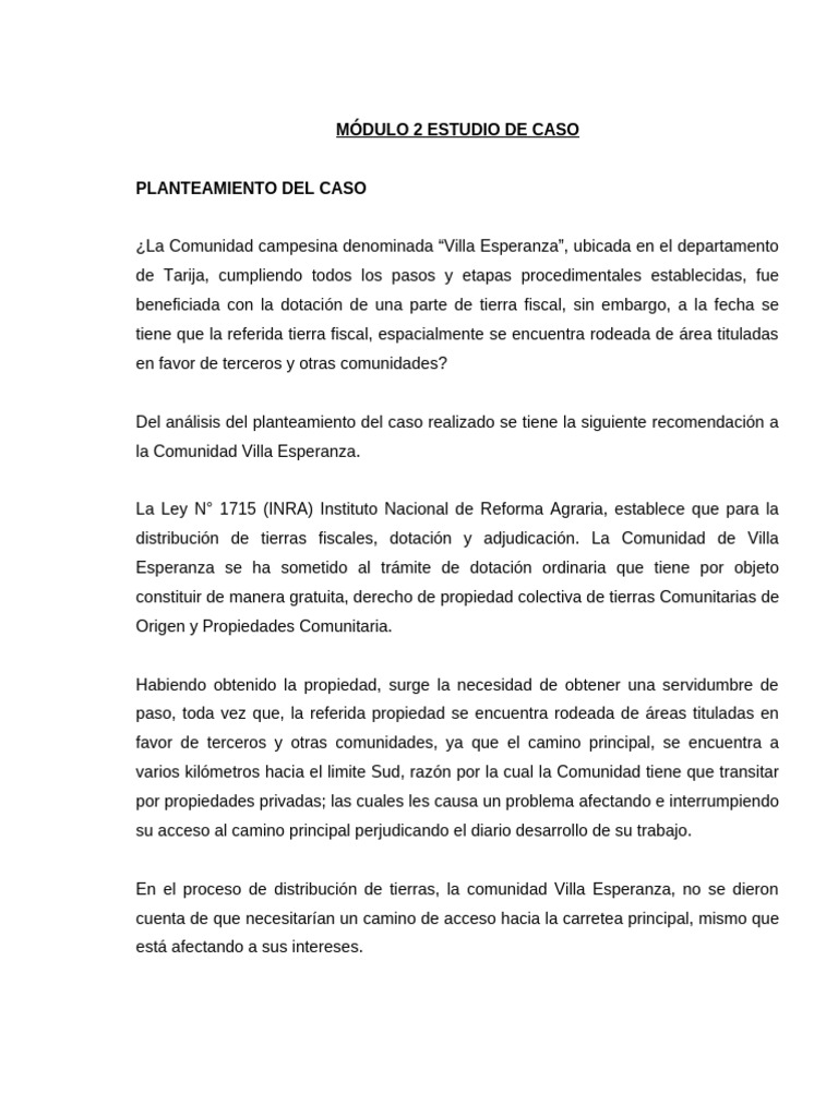 Caso 2 Modulo 2 A.G.M.R. | PDF | Propiedad | Reforma agraria