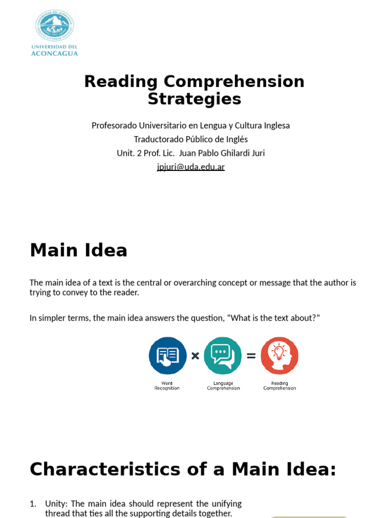 Language I - Reading Comprehension Strategies | PDF | Analogy ...