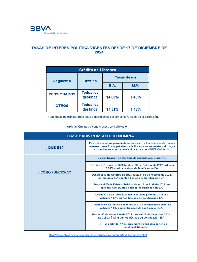 DO 01 Tasas Libranza | PDF