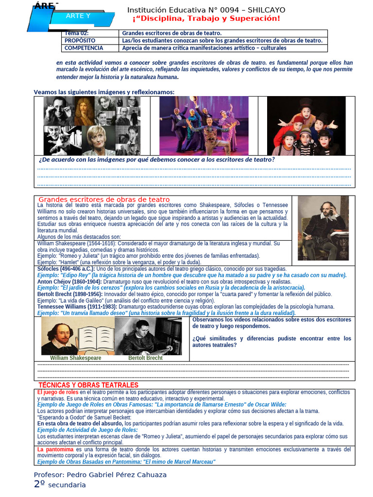 ACT. 2 - 2do | PDF | Teatro | Tragedia