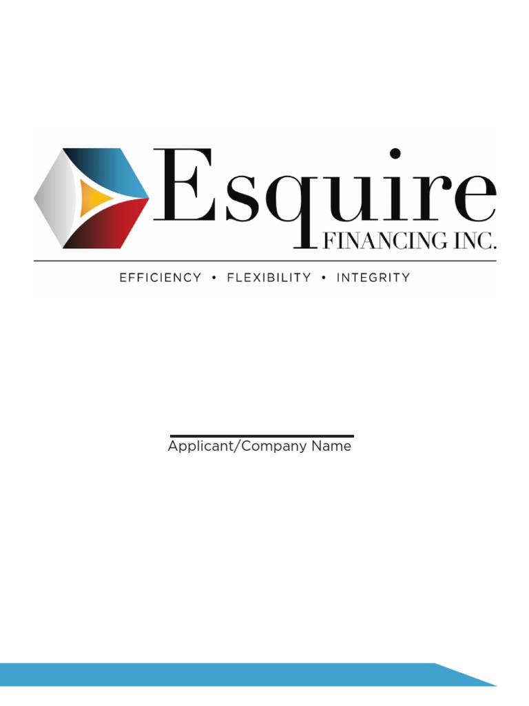 Esquire Financing Inc. Loan Application Form | PDF | Business | Government
