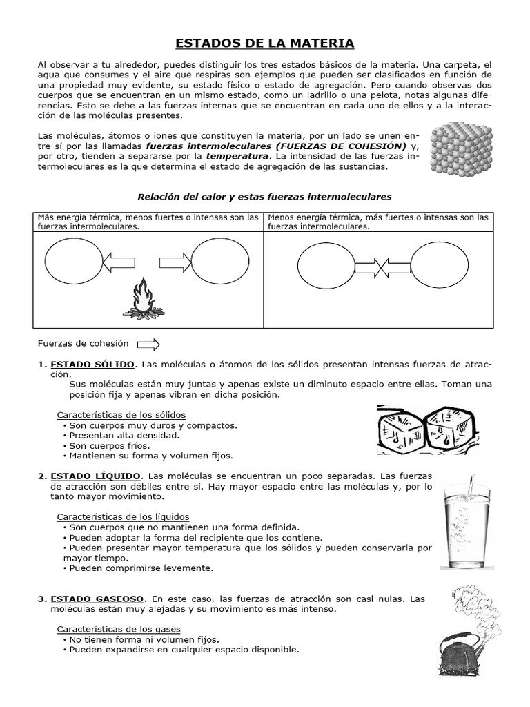 Estados de la Materia y Cambios de Estado | PDF | Gases | Plasma (Física)