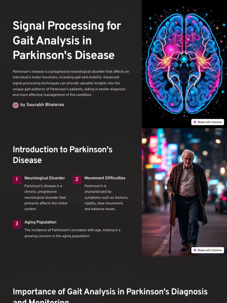 Signal Processing For Gait Analysis in Parkinsons Disease | PDF ...