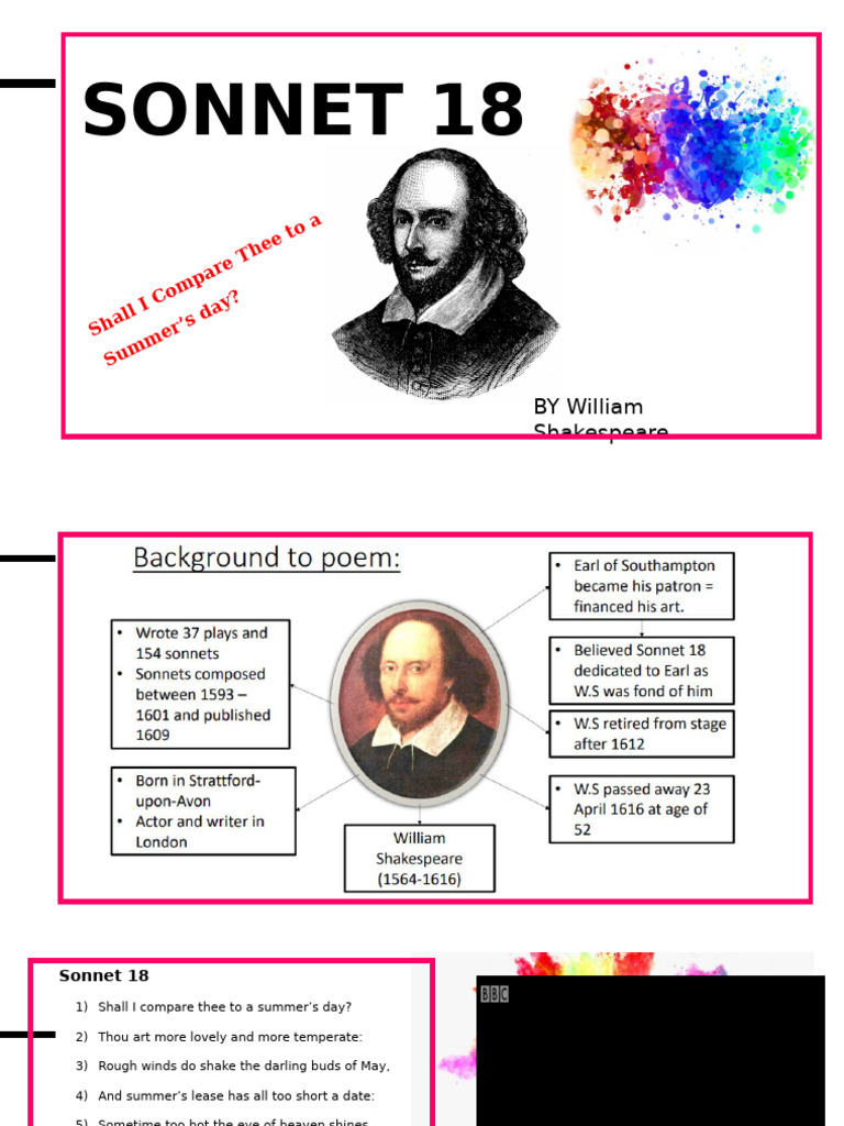 Shakespeare's Sonnet 18 Analysis | PDF | Poetry | Sonnets