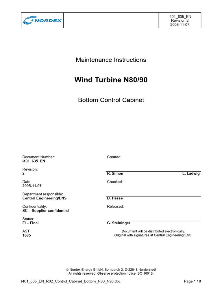 I401 635 EN R02 Control Cabinet Bottom N80 N90 | PDF | Insulator ...