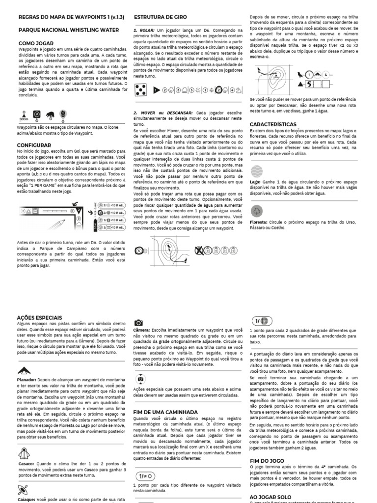 Waypoints - Mapa 1 - Regras PTBR PDF | PDF