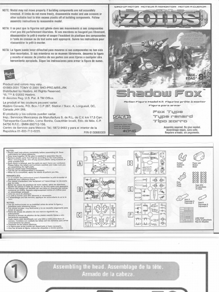 Hasbro Zoids Shadow Fox | PDF