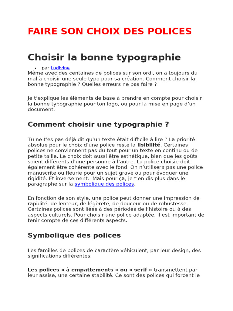 Choisir la Typographie Idéale | PDF | Police d'écriture | Typographie