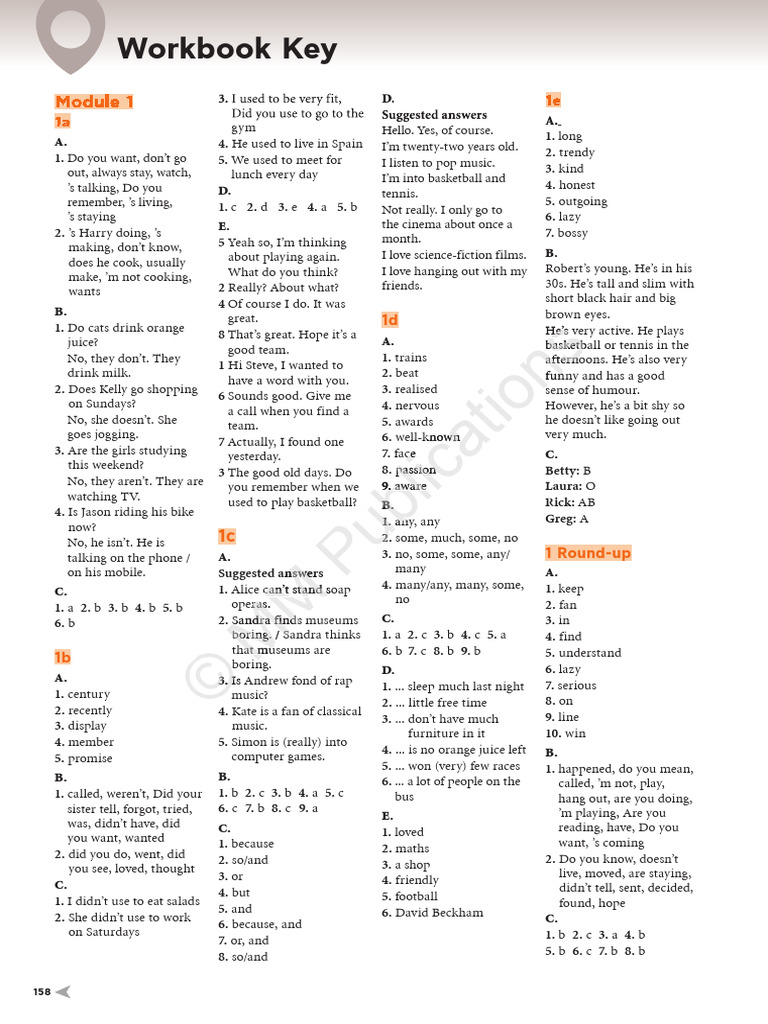 T Pre-Intermediate Workbook Key | PDF