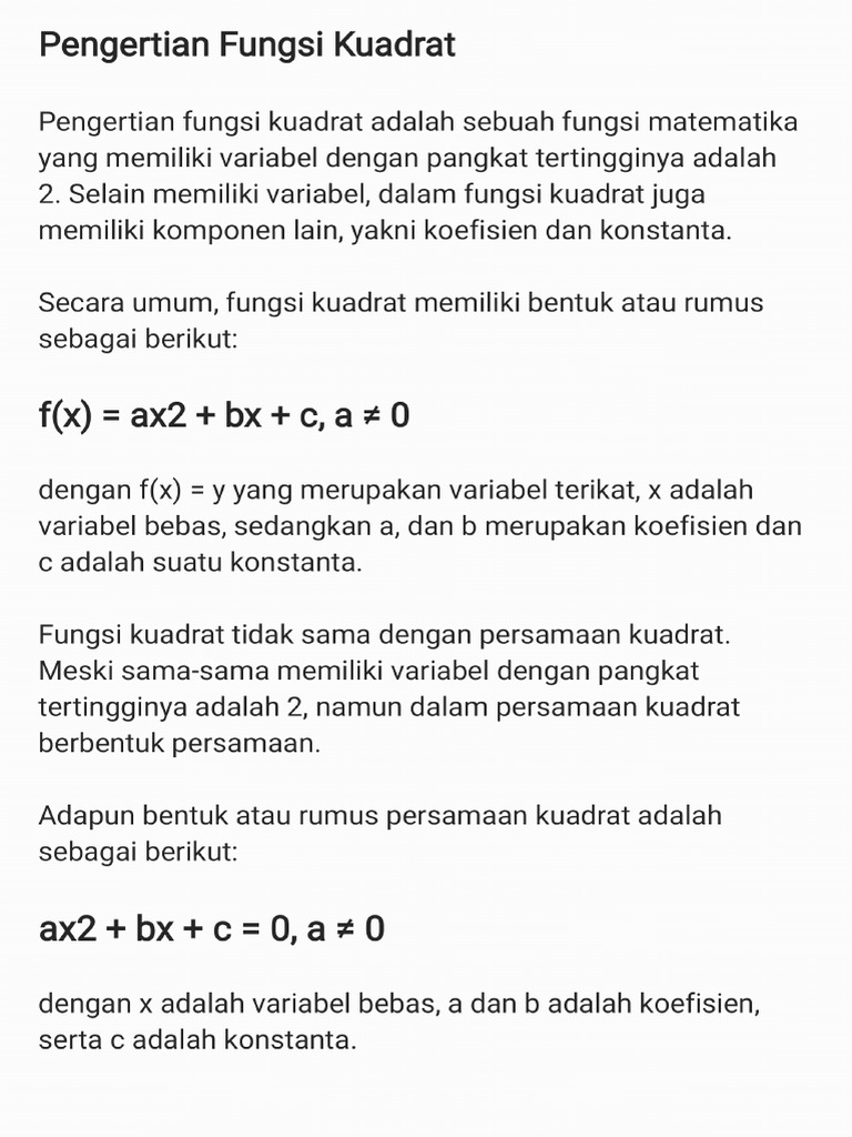 Fungsi Kuadrat | PDF