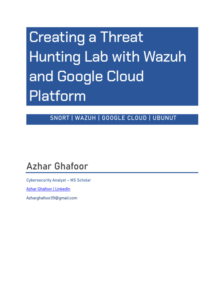 Creating A Threat Hunting Lab | PDF | Command Line Interface | Cloud ...