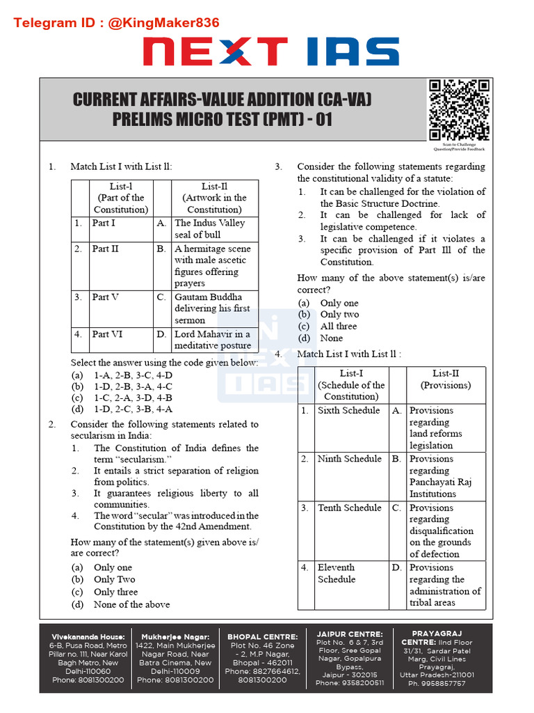 PMT 01 Question Paper | PDF | Pardon | Government