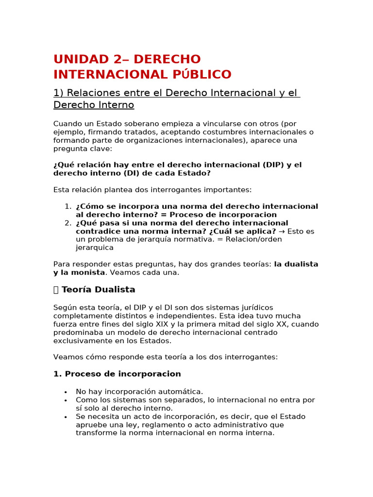 U2 RESUMEN DIP | PDF | Tratado | Ley internacional