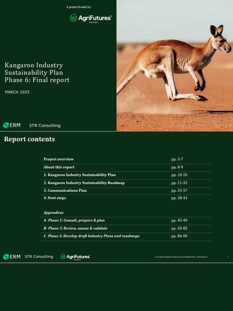 Kangaroo Industry Sustainability Report | PDF | Life Cycle Assessment ...