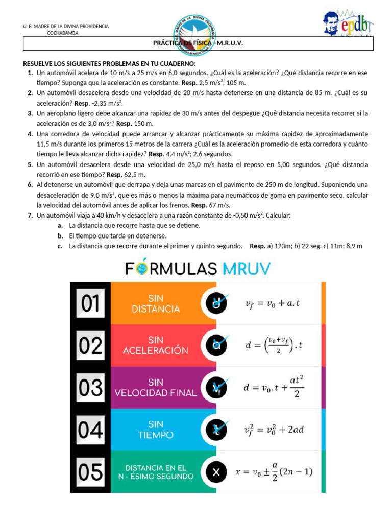 PRACTICA Mruv | PDF
