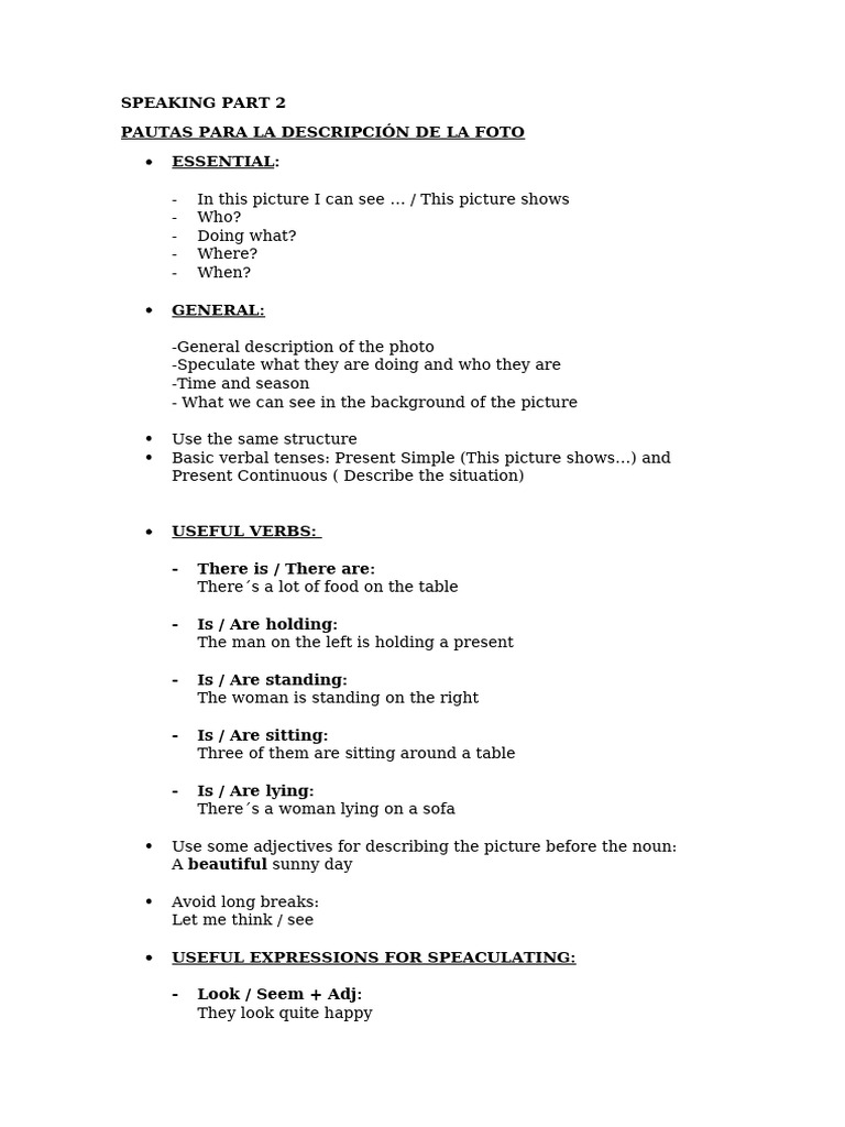 2. SPEAKING-PART-2-STRUCTURE__712__0 | PDF | Verb | Language Families