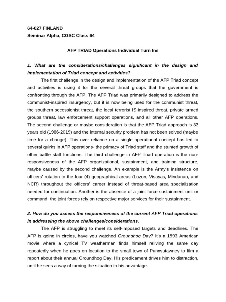 GTI - AFP Triad | PDF | National Security | Military