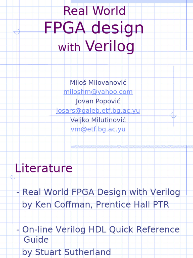 Real World Fpga Design With Verilog Pdf Field Programmable Gate