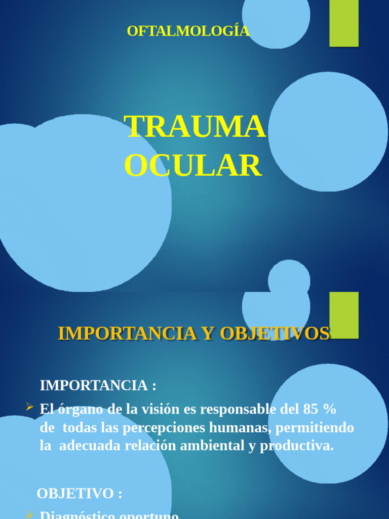 Trauma Ocular | PDF | Glaucoma | Ojo humano