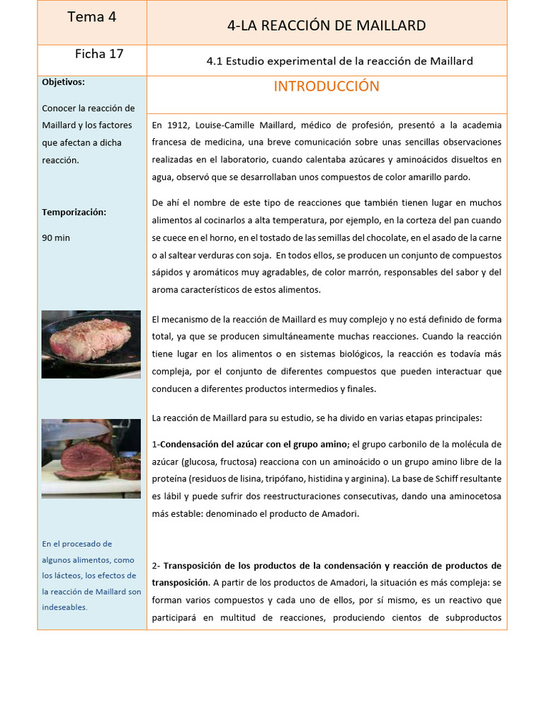 Estudio de la Reacción de Maillard | PDF | Fructosa | Glucosa