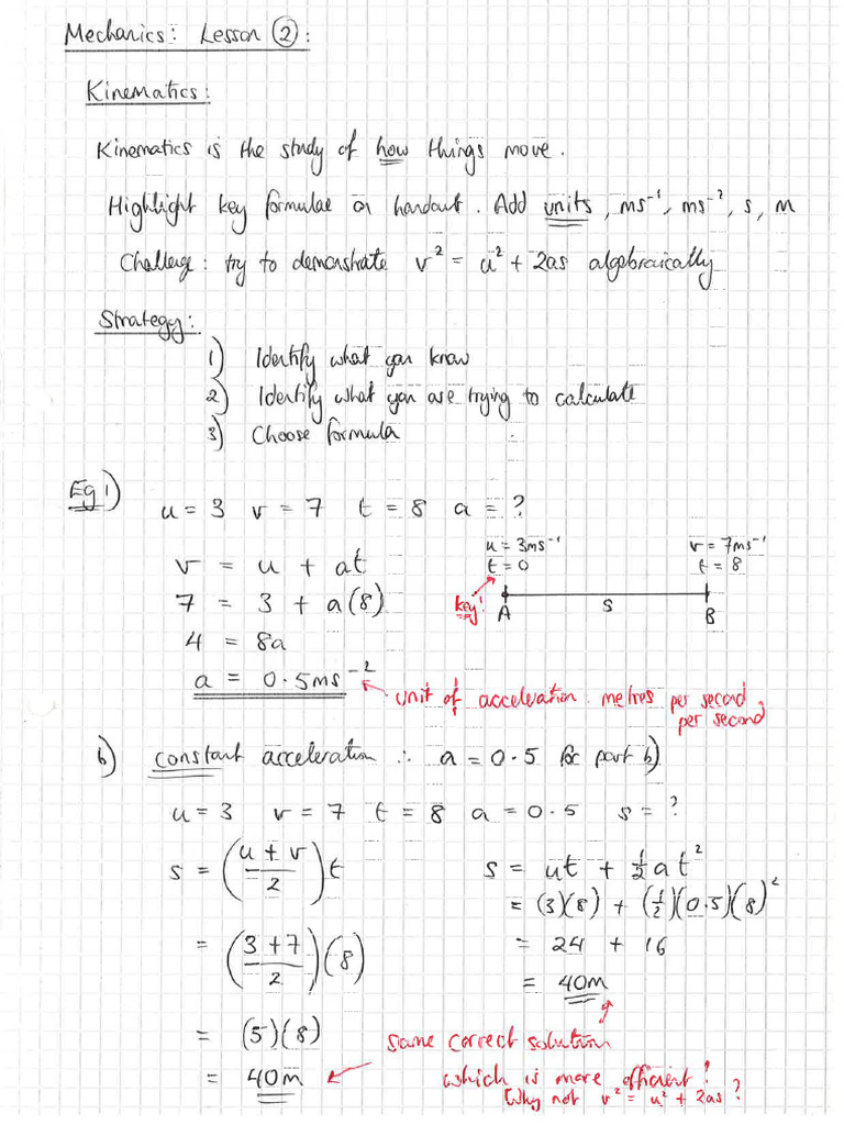 Kinematics Horizontal Motion | PDF