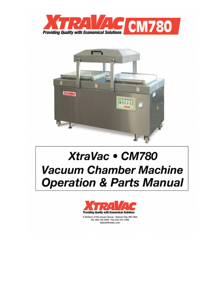 XtraVac CM780 Operation Manual | PDF | Food Preservation | Machines