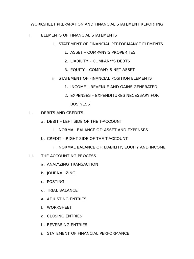 Financial Statement Preparation Guide | PDF | Debits And Credits ...