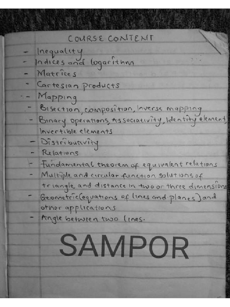MAT114 Note (SAMPOR) | PDF