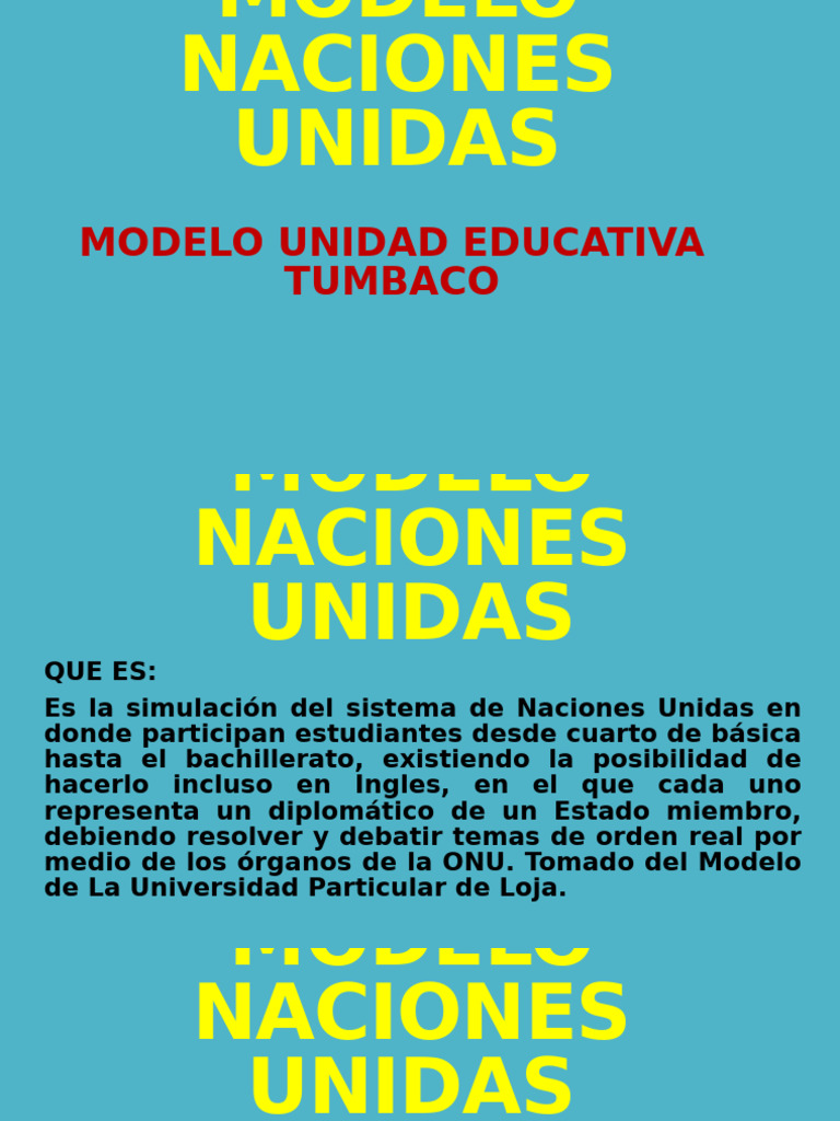 Presentacion Modelo Onu Recuperada | PDF