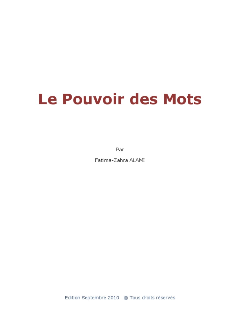 Le Pouvoir Des Mots | PDF | Conscience | Programmation neuro-linguistique