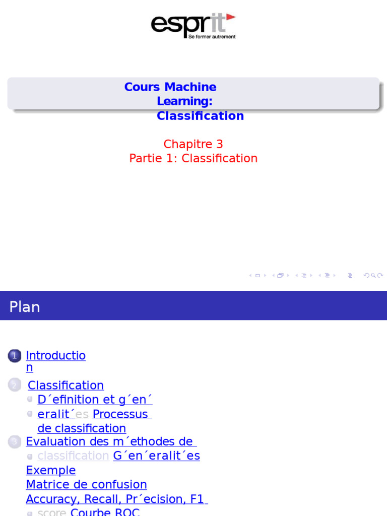 Chapitre3 Part1 Classification | PDF | Courbe ROC | Mathématiques appliqués