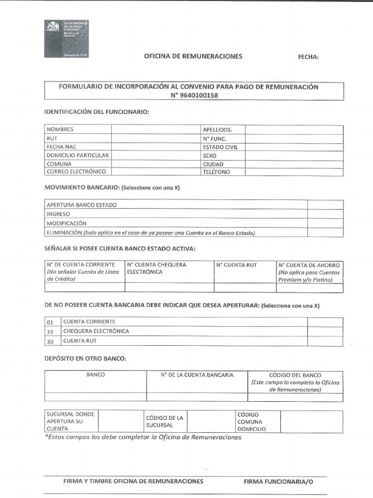 Formulario de Banco | PDF