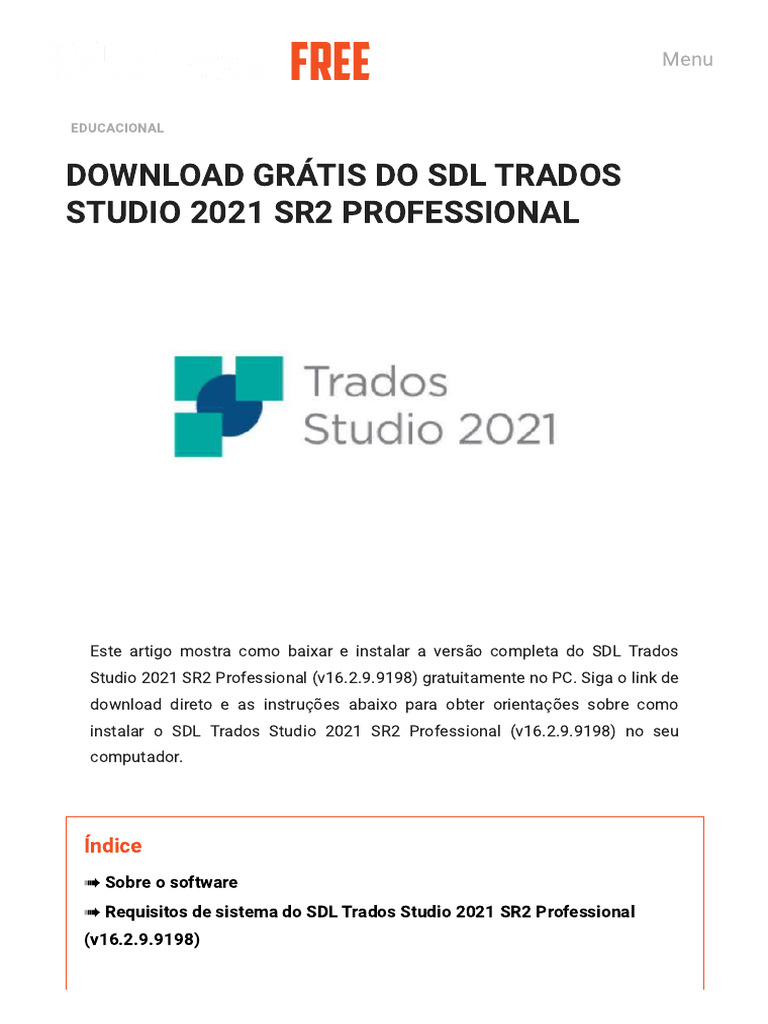 Grátis Do SDL Trados Studio 2021 SR2 Professional - Meu Software Grátis | PDF | Microsoft ...
