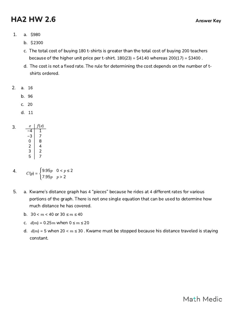 6 - Ha2 2.6 HW Key | PDF