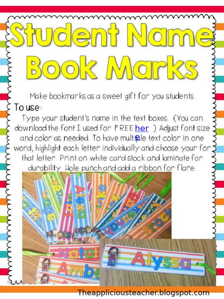 StudentNameBookmarksEditable-1 | PDF