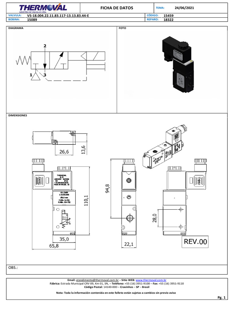 Valvula 3-2 Vias Thermovalve | PDF | Ingeniería de Edificación | Rieles