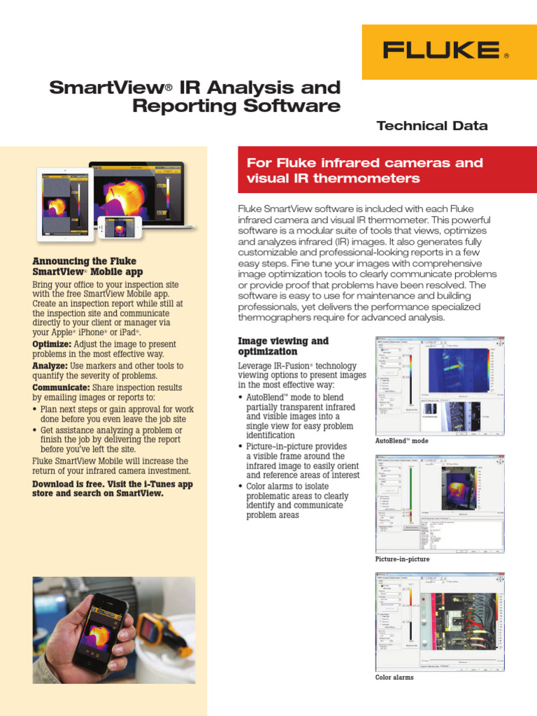 Fluke Smartview Datasheet | PDF | Infrared | Thermography