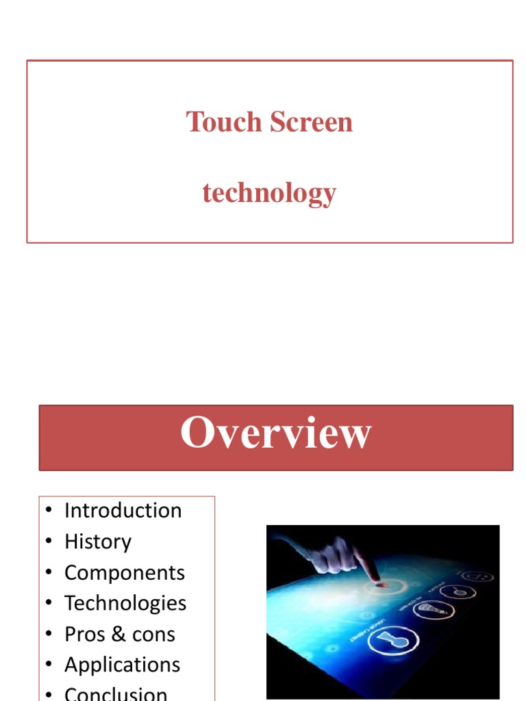Touch Screen Pdf Touchscreen Computing