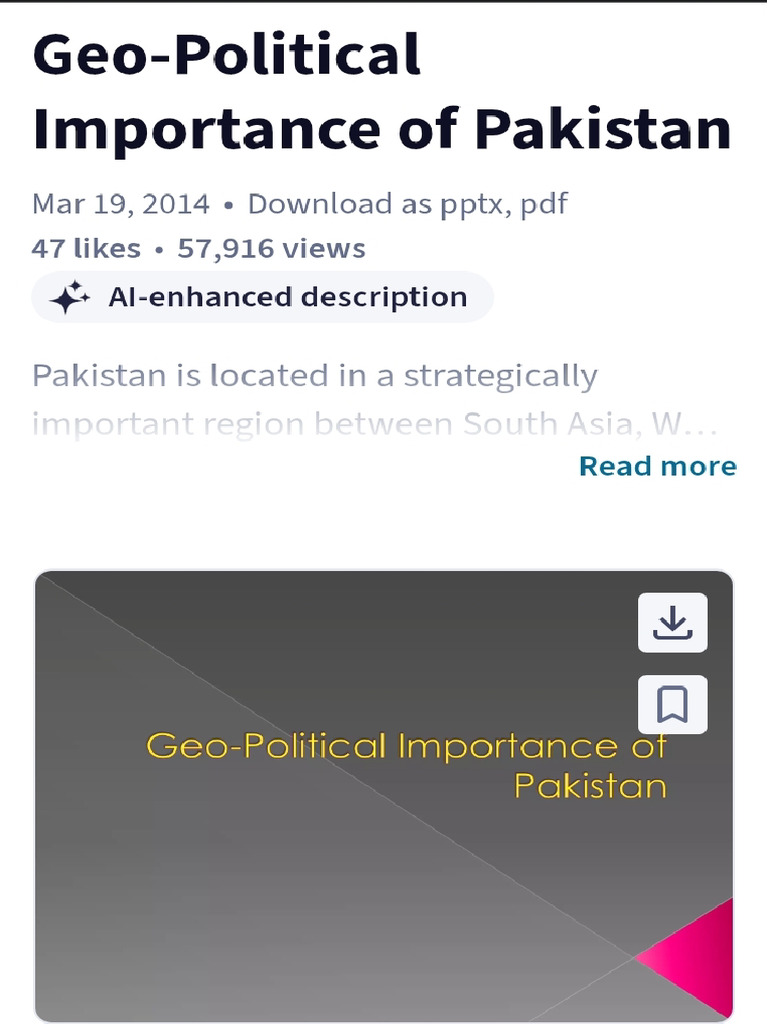 Geo pol imp of pakistan | PDF