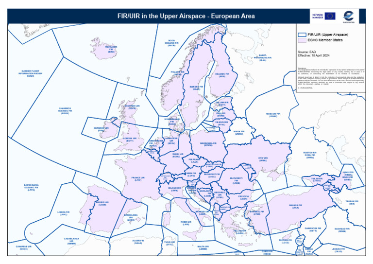 Eurocontrol Firuir Upper Airspace Europe 2024 | PDF | Aviation Safety ...