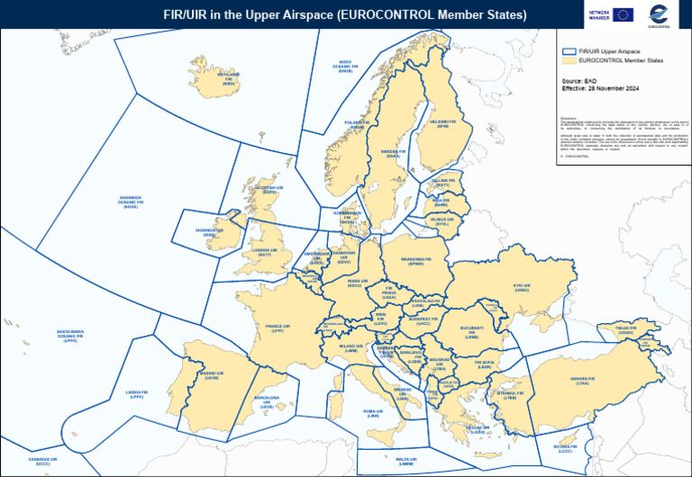 EUROCONTROL FIR/UIR Overview | PDF | Aviation Safety | Air Traffic Control