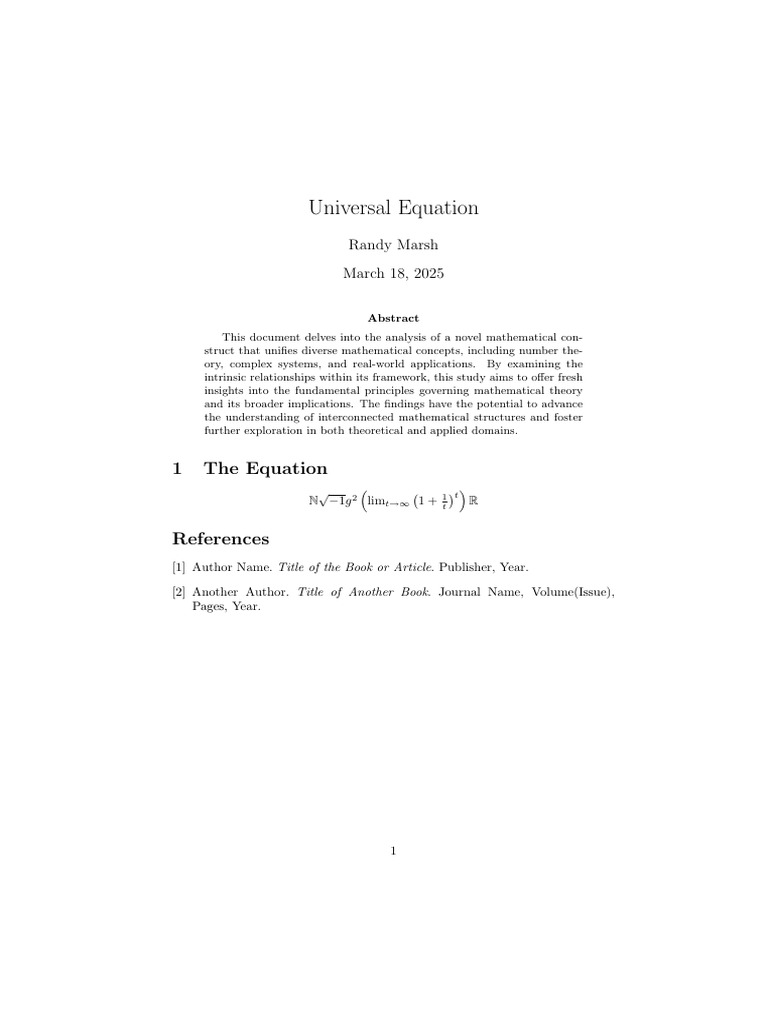 Universal Equation | PDF
