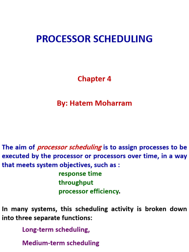 Chap4 9 Scheduling Cairo Univ Pdf Scheduling Computing Computer Science