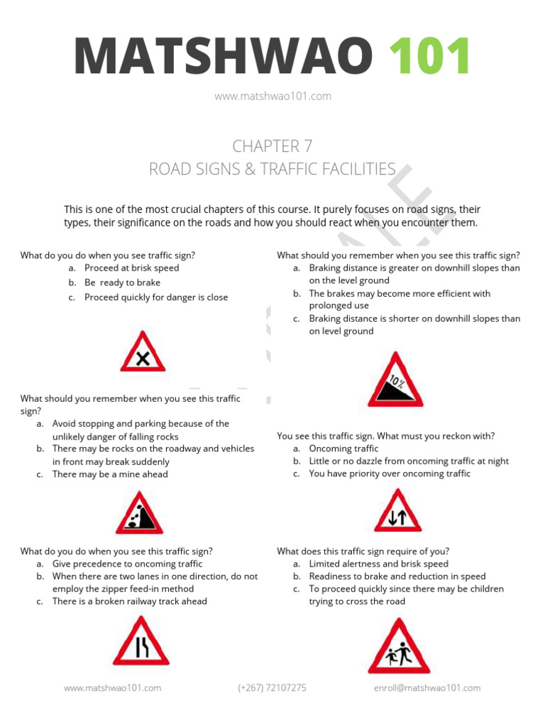 Understanding Traffic Signs and Safety | PDF | Traffic | Intersection ...