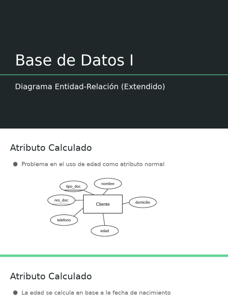 BDD1 - Clase - Diagrama Entidad-Relacion (Extendido) 2025 (1) | PDF ...