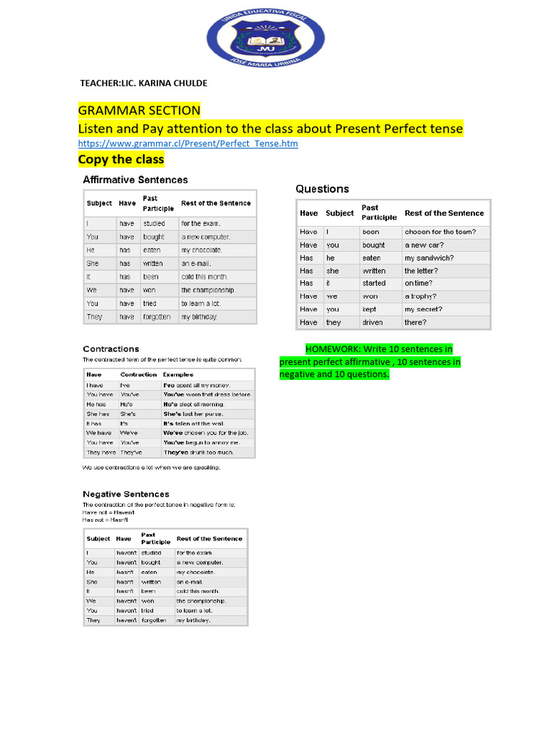 Grammar Section | PDF